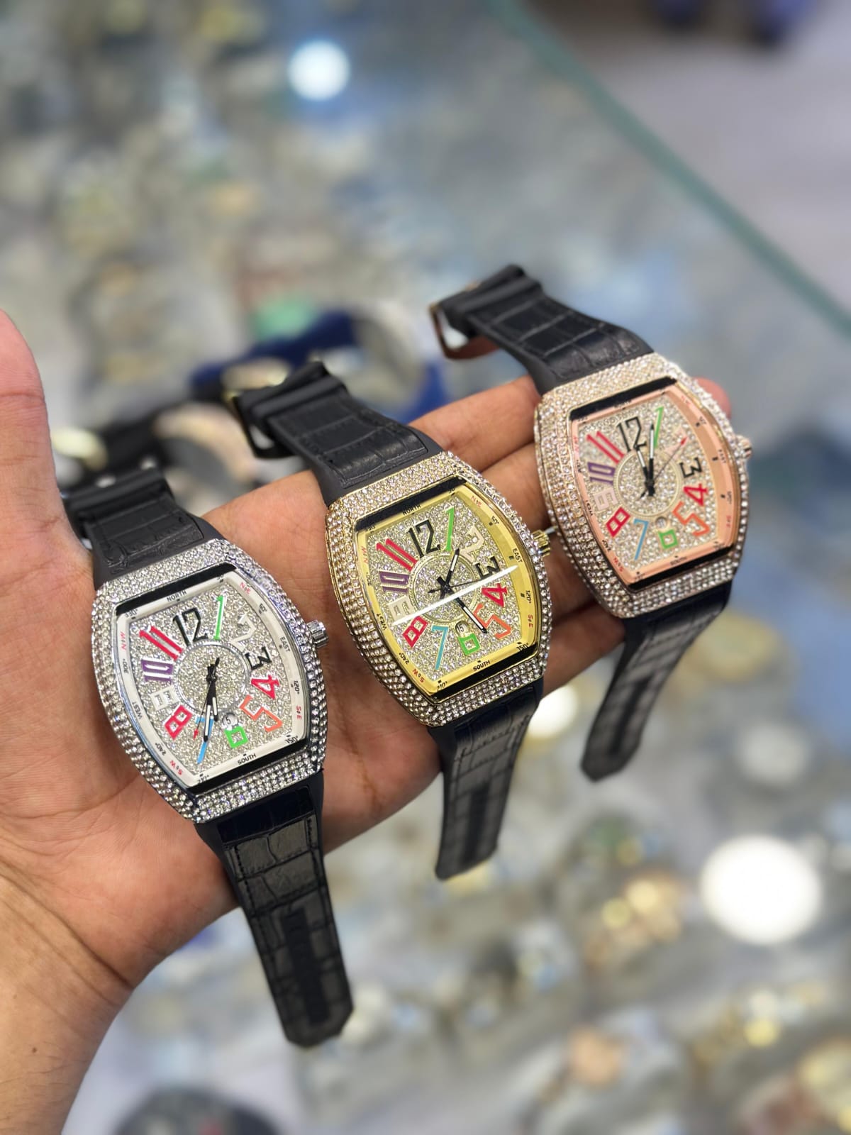 Franck Muller Rainbow White DIAL Watch – Golden Black – Trendy Watch Style